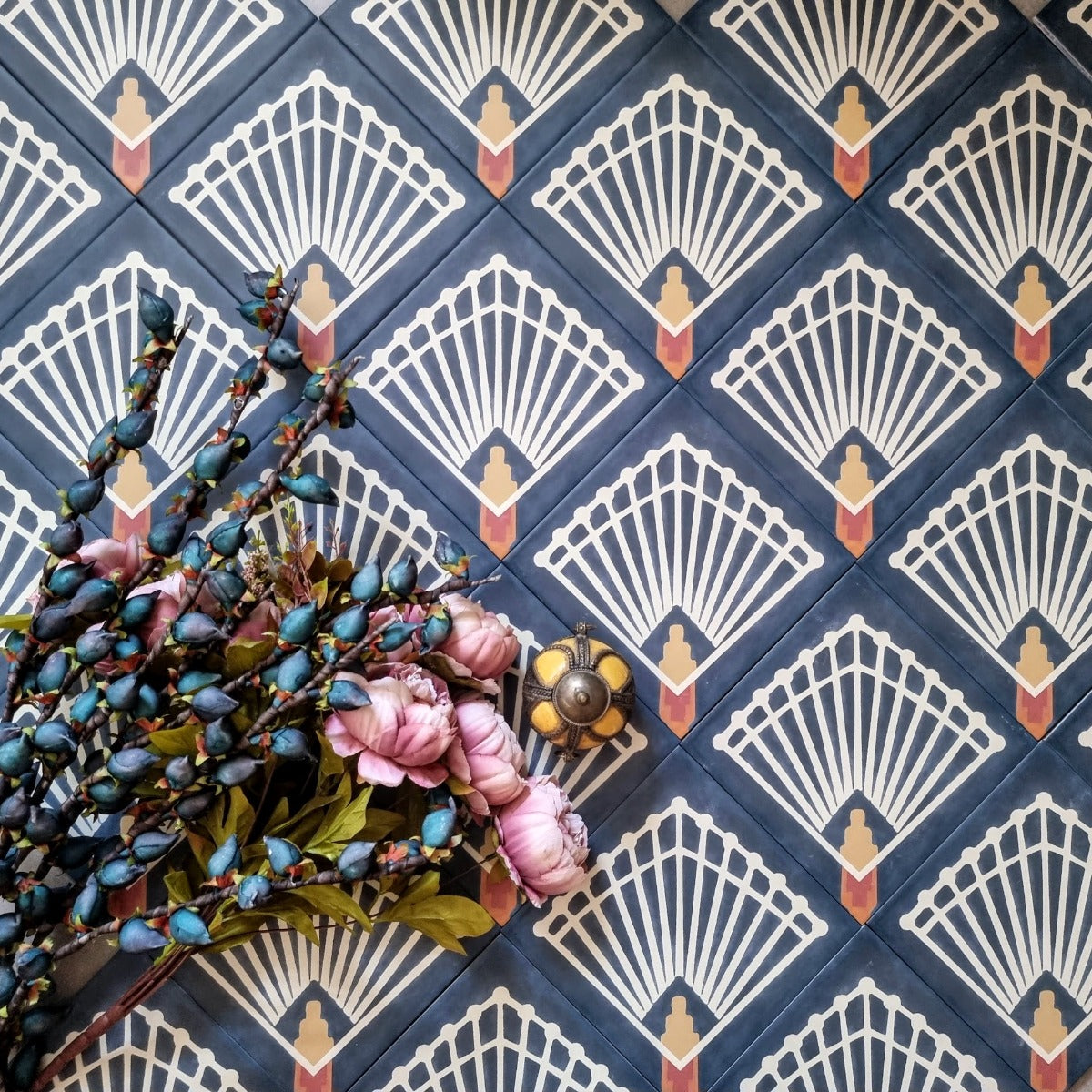 Montpellier Navy Blue Pattern Tile 20cm x 20cm — Artisan Tile Company