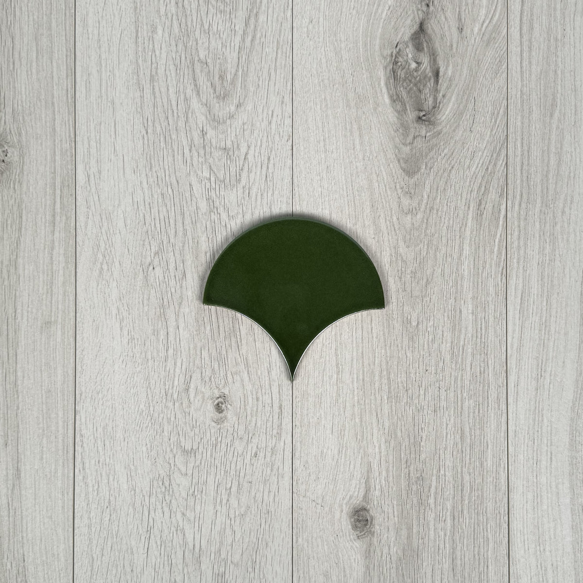 Iconic Scallop Green Fish Scale FULL TILE SAMPLE — Artisan Tile Company