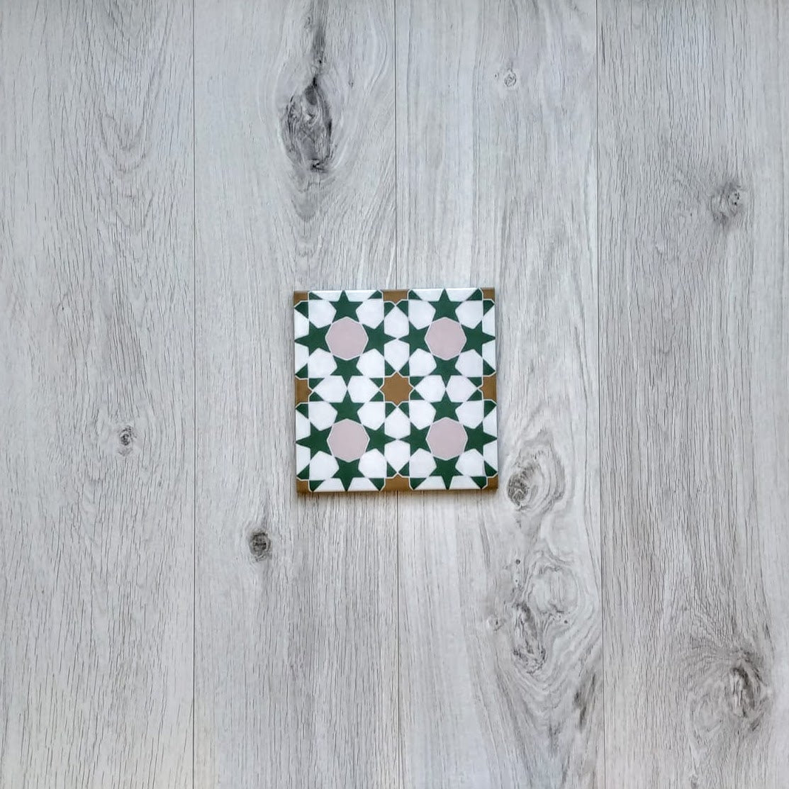Cabana Tanane Moroccan Tile | Green Gold | 20cm x 20cm | Wall & Floor ...
