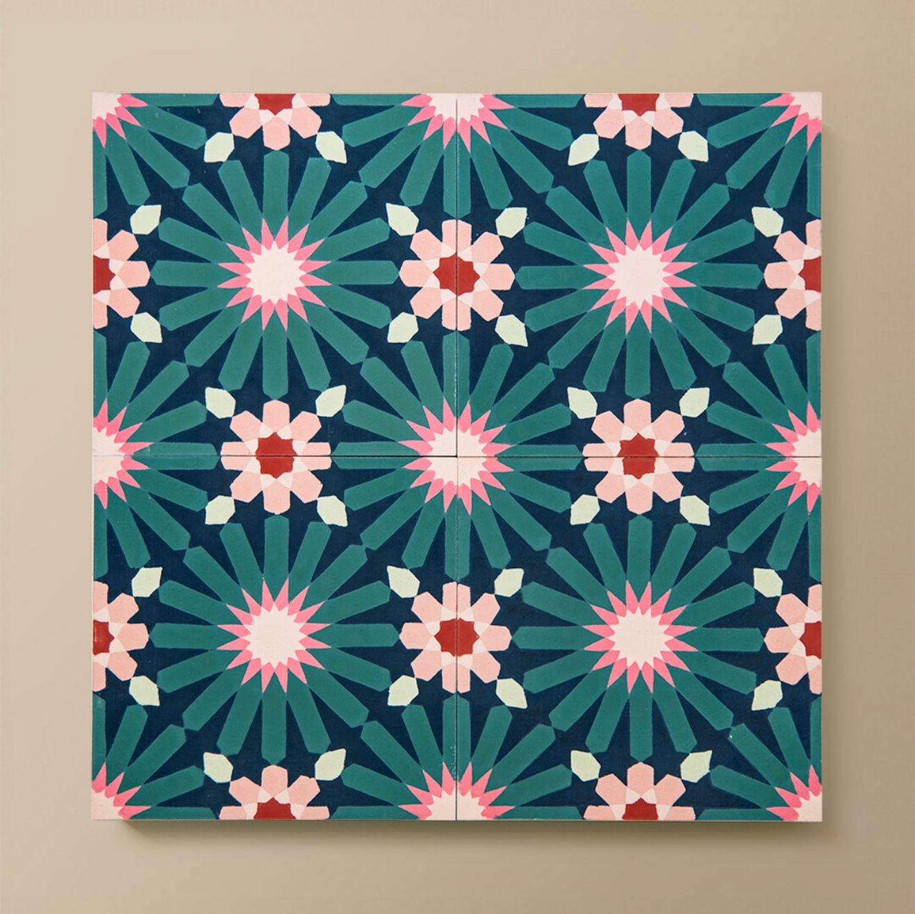 Fizaan Festive Blue Moroccan Pattern Tile 20cm x 20cm — Artisan Tile ...