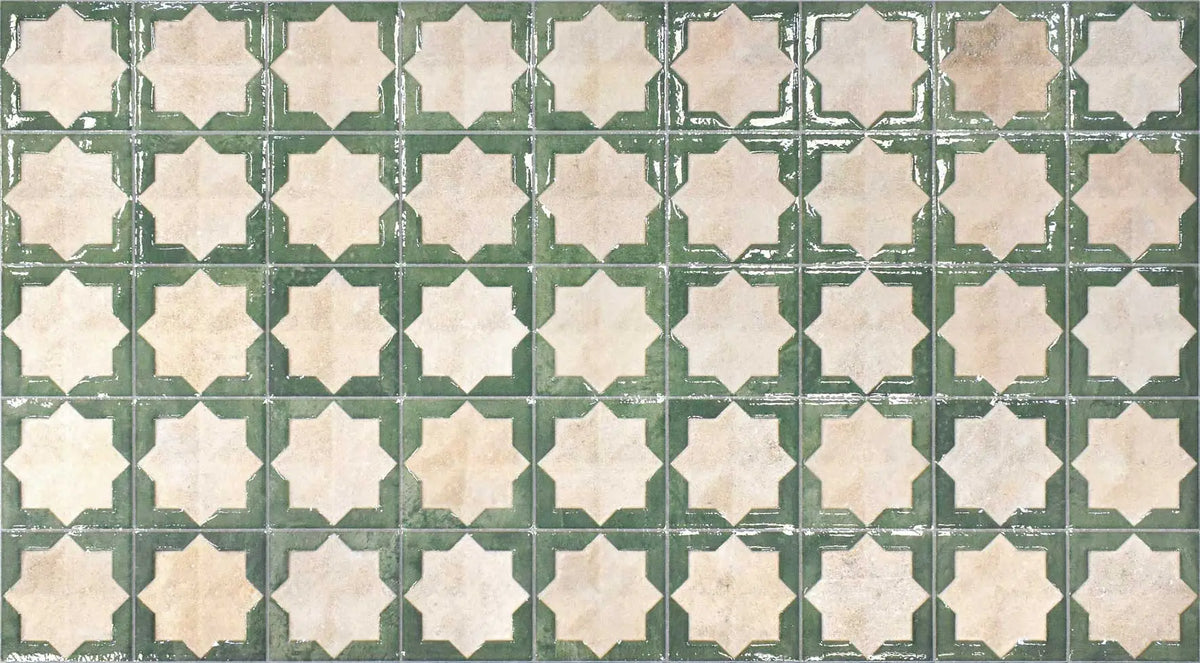 CUT TILE SAMPLE Zeina Moroccan Emerald Green 31 x 56cm Wall Tiles ...