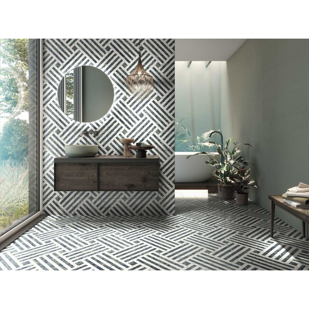 Decaprio Emerald Green Marble Patterned Porcelain Wall Floor Tiles 44c