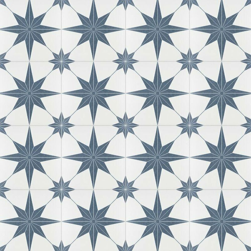 Pole Star Blue Star 25cm x 25cm FULL TILE SAMPLE — Artisan Tile Company