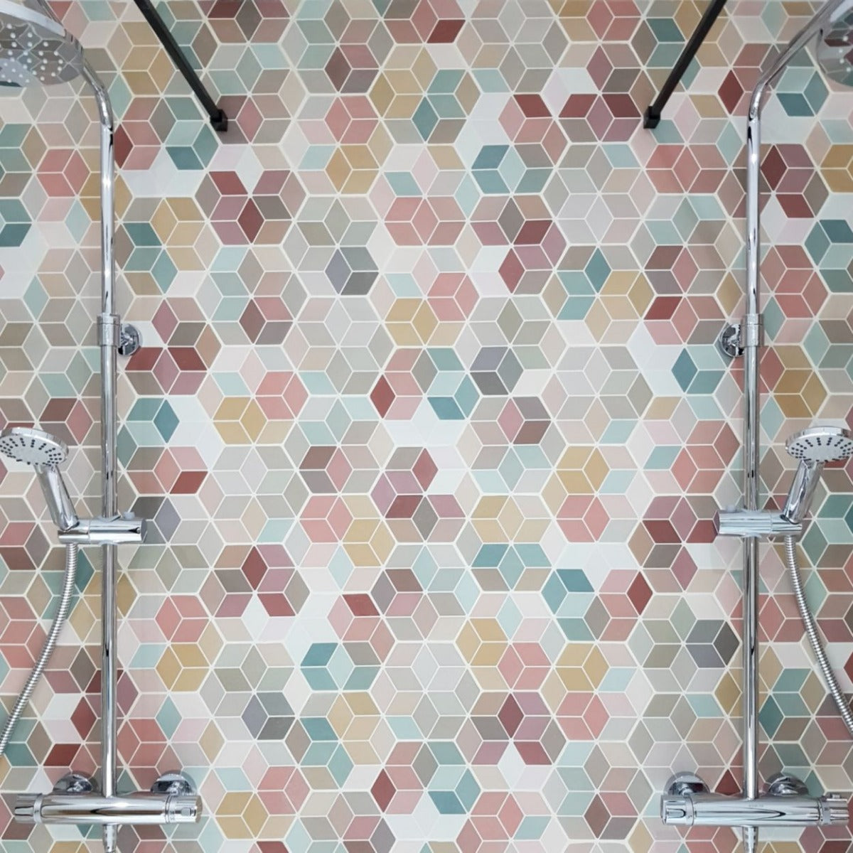 Candy Hexagon Tile | Multicoloured | Patchwork Tiles | Hexagon | 17cm