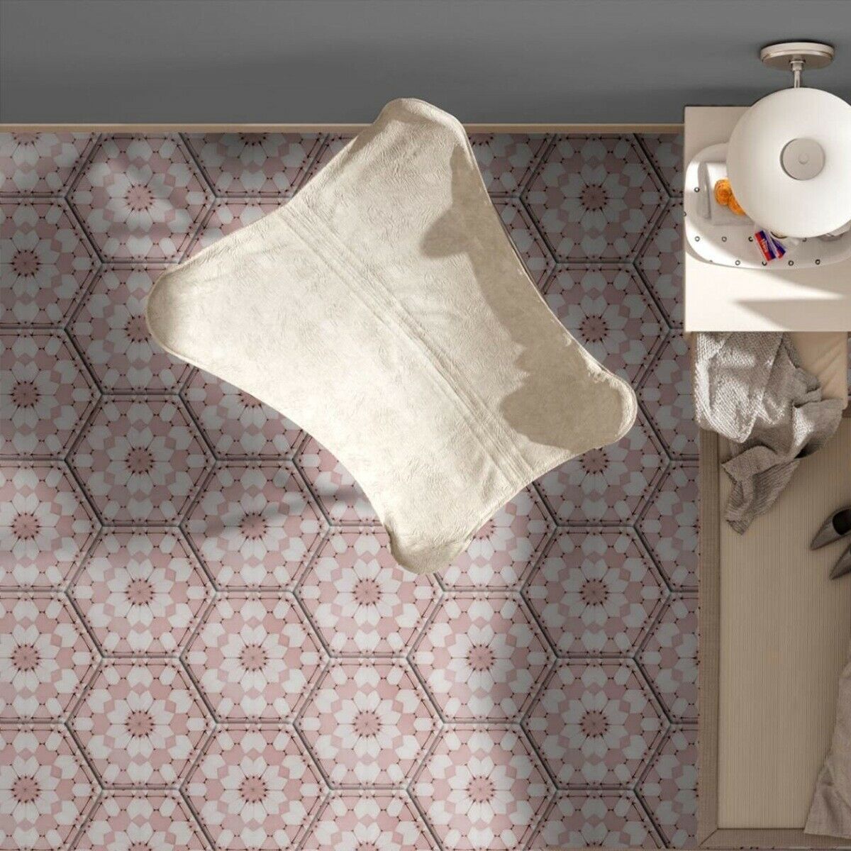Maroush Dusty Pink | Hexagon Moroccan Tile | 18.7cm x 21.6cm — Artisan ...