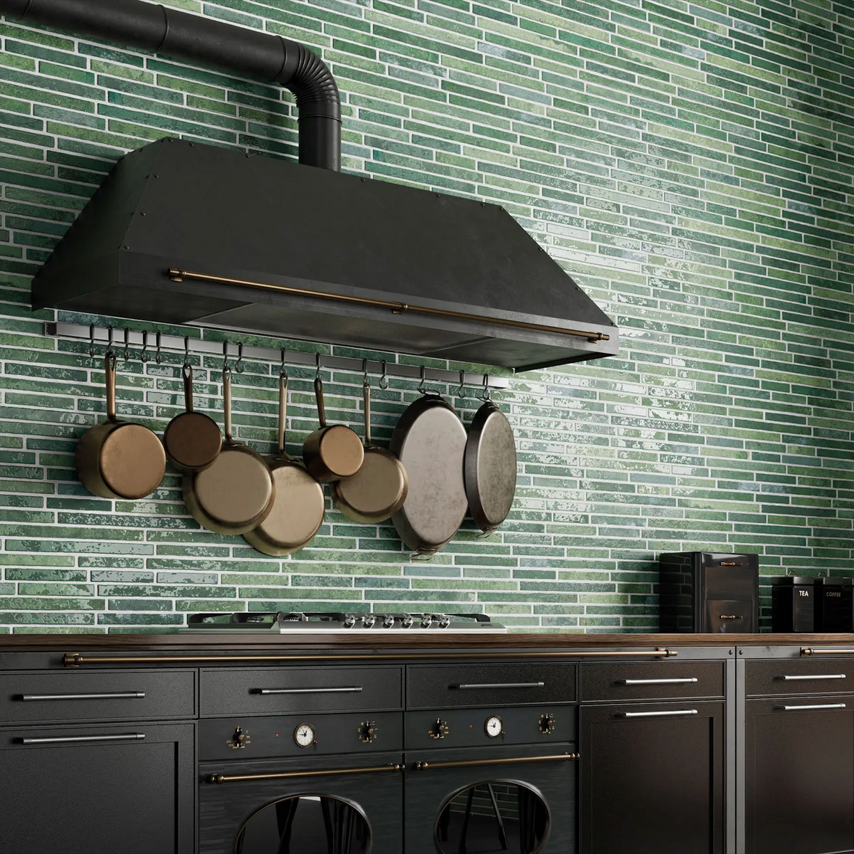 Essen Lawn Green Porcelain Brick Wall Tiles — Artisan Tile Company