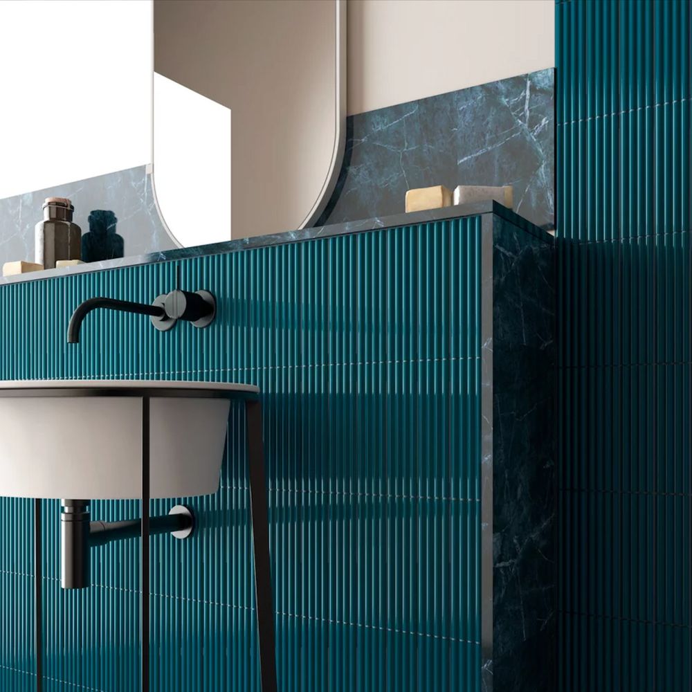 Rippled Brick 3D DECOR Tile | Stony Pink | Matt | 5cm x 20cm — Artisan ...