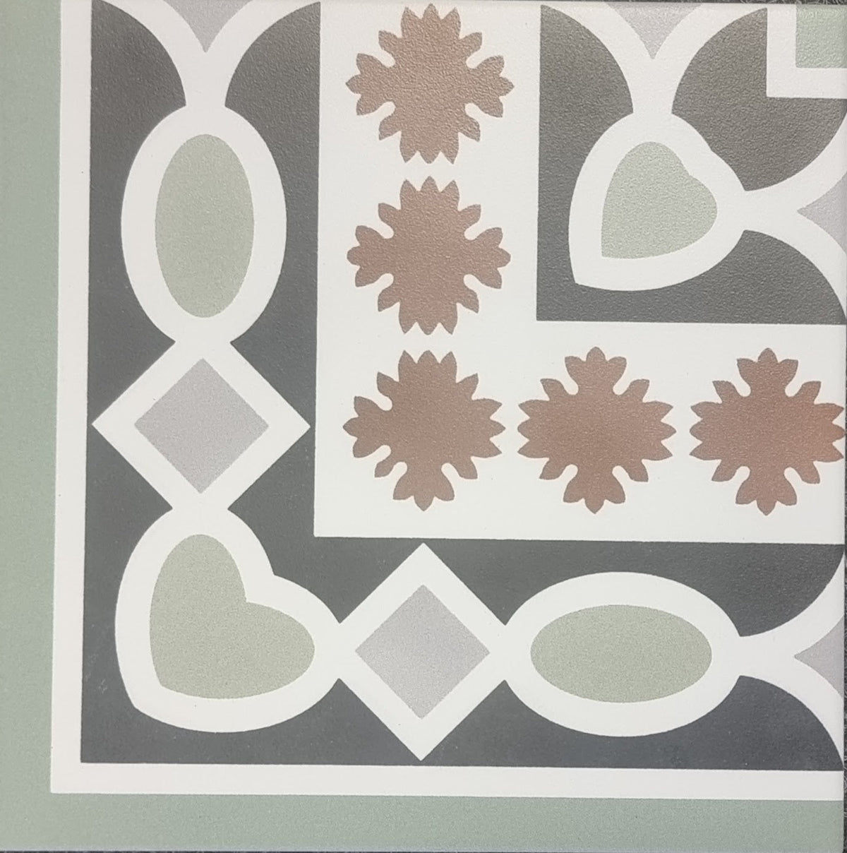 FULL TILE SAMPLE Empire Victorian Green Mini Tiles | Corner Tile | 15c ...