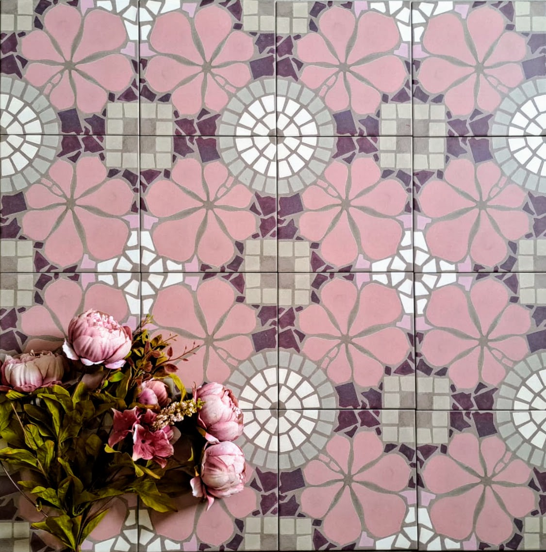 Bloom Rose Pink | Moroccan Style | 20cm x 20cm — Artisan Tile Company