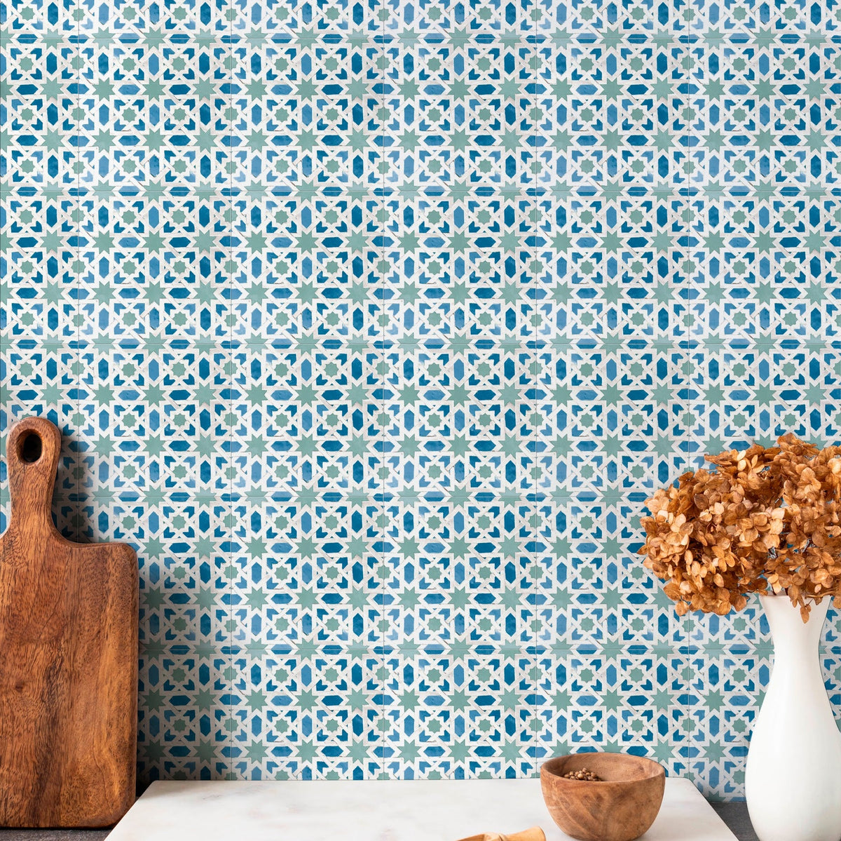 Pasha Mini Jadida Patterned Tile 15cm x 15cm — Artisan Tile Company