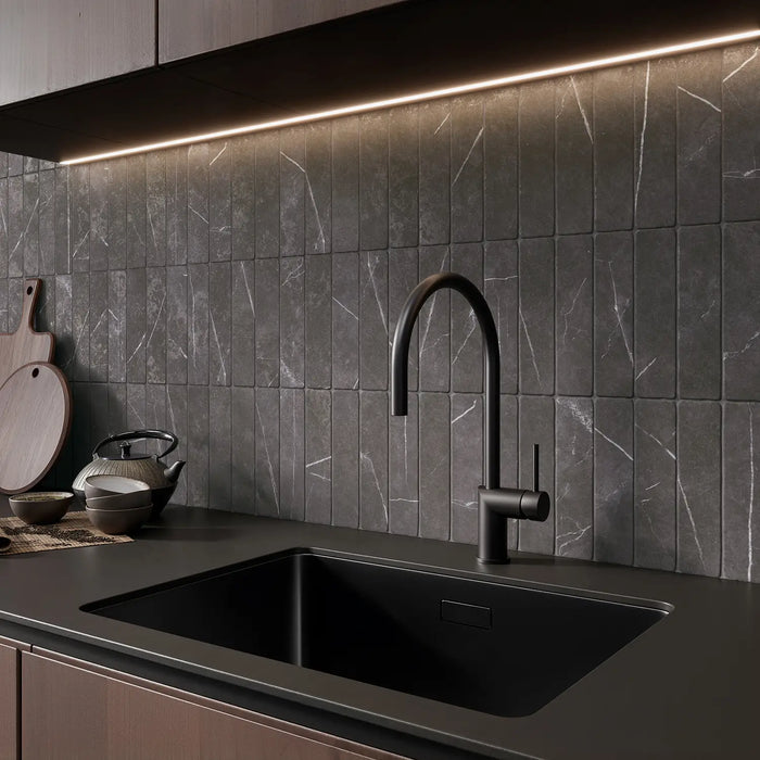 Giovanni Brick Nero Vintage Marble Wall & Floor Tiles 5.4cm x 22cm ...