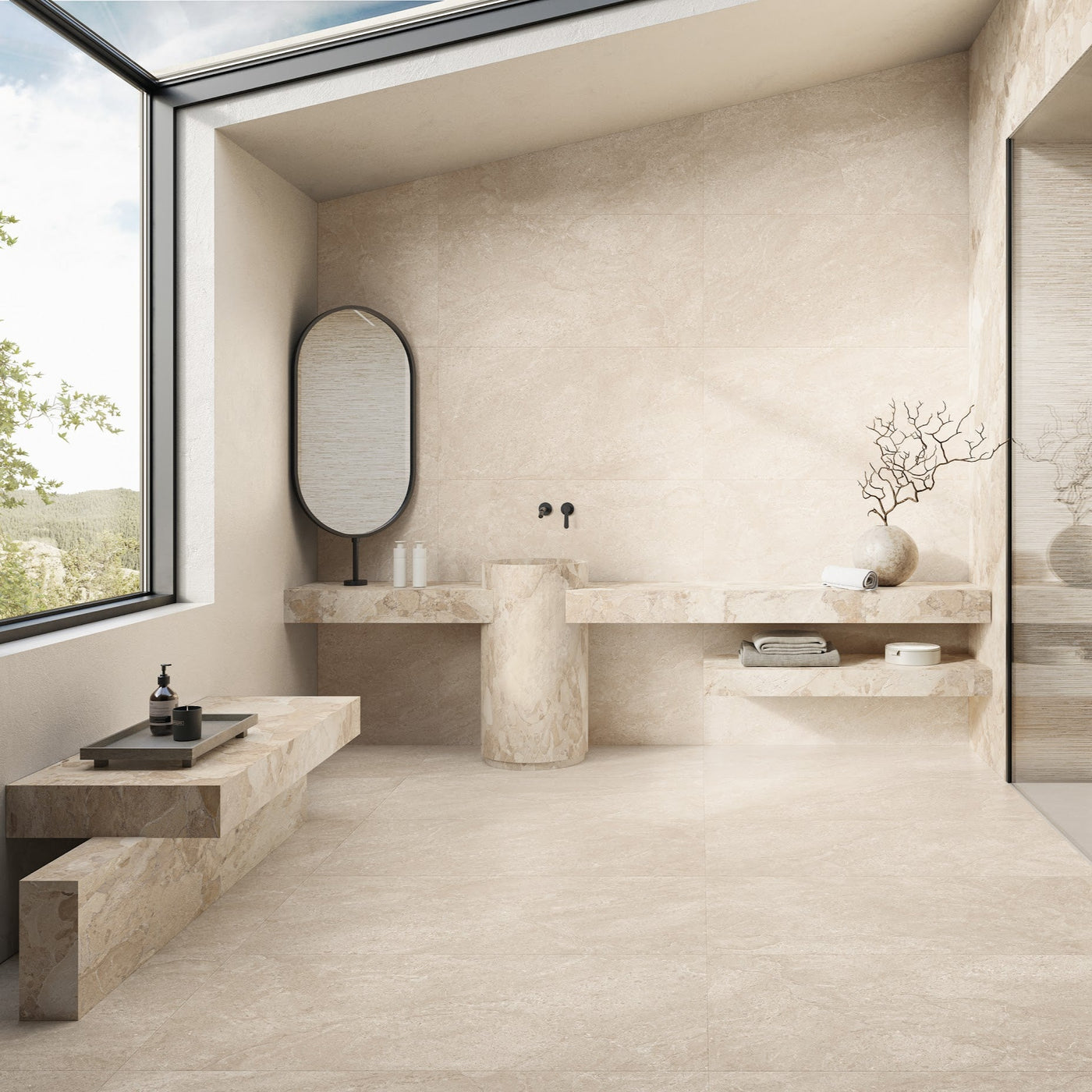 Jeddah Avorio Neutra Stone | Wall & Floor Tiles | 60cm x 60cm — Artisan ...