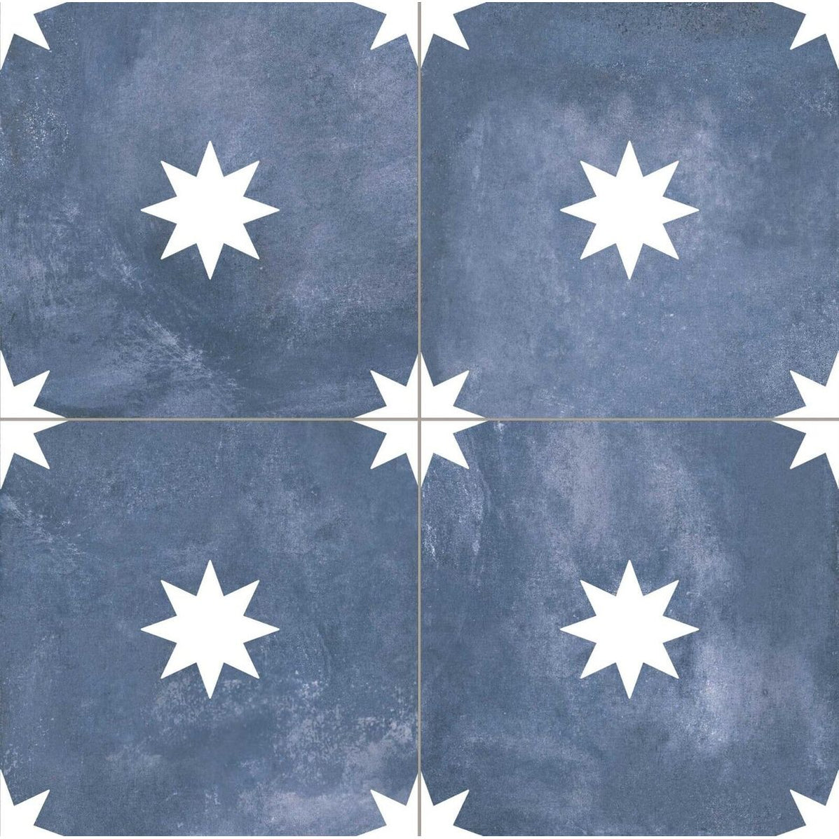 Starlight Navy Blue Moroccan Patterned Porcelain Wall Floor Tiles 44cm ...