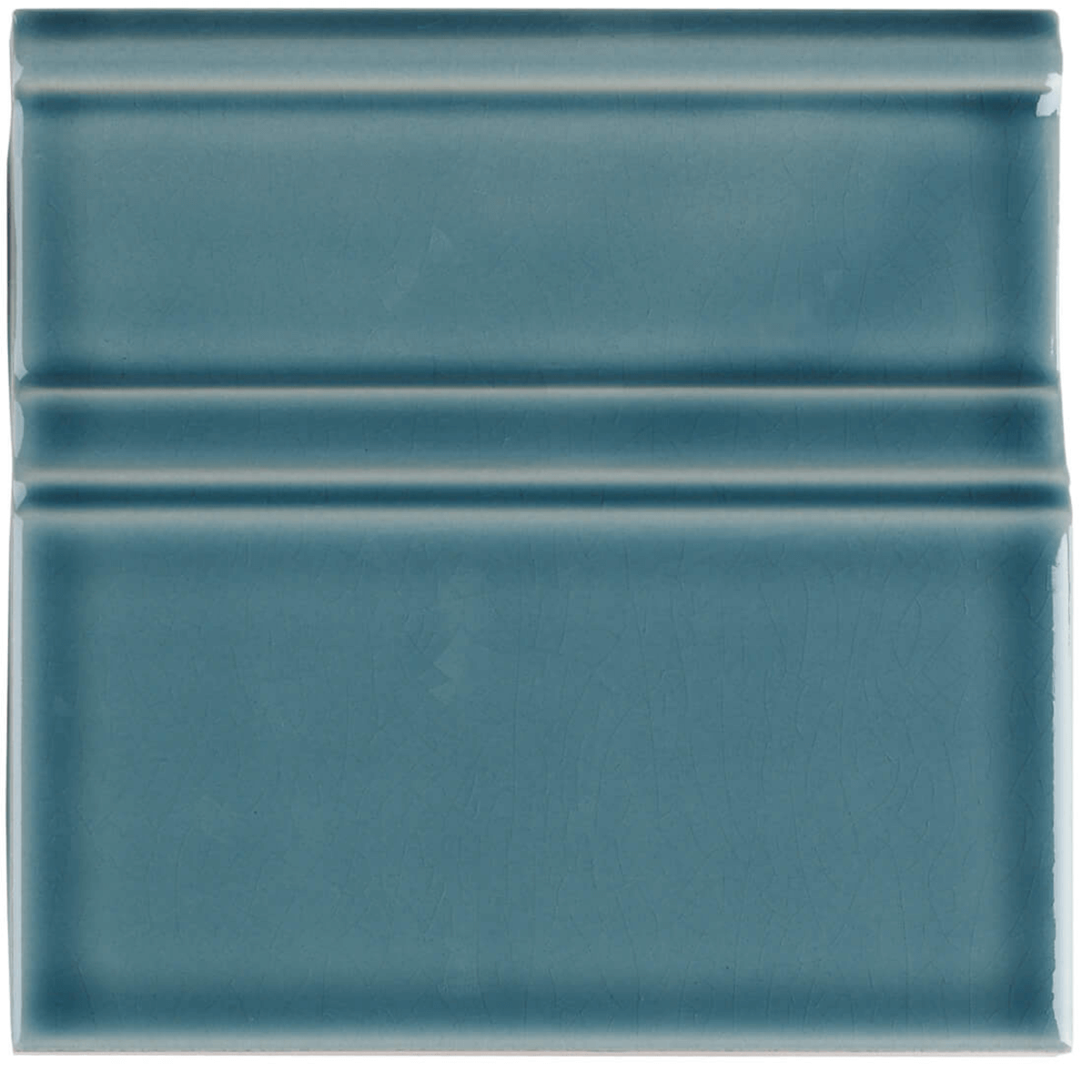 Finchley Skirting Tile | River Blue | Crackle Glaze | Metro Border Til ...