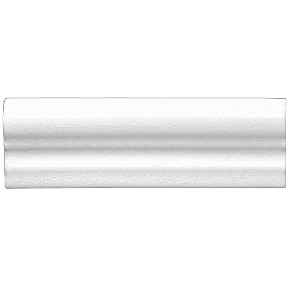 Calabria Dado White Crackle Glaze Border Tile — Artisan Tile Company