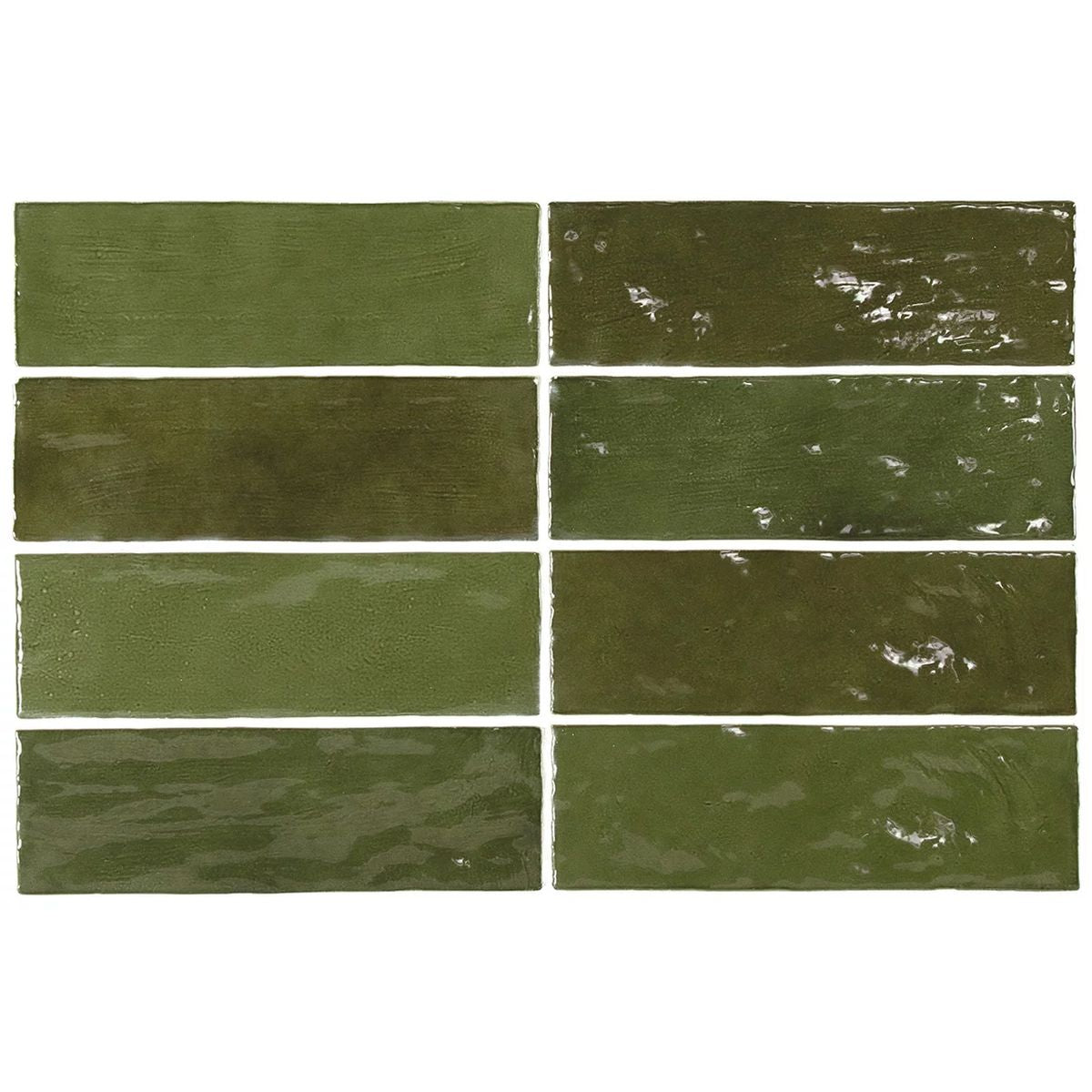 Zellij Tiles | Brick Tile | Botanical Green Tiles| Moroccan Handmade S ...